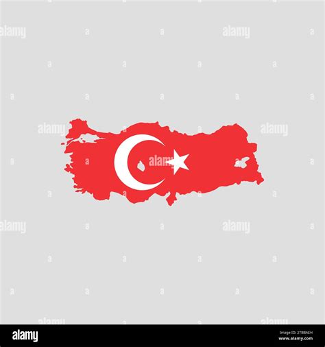 High Detailed Map Of Turkey With Turkish Flag Vector Illustration