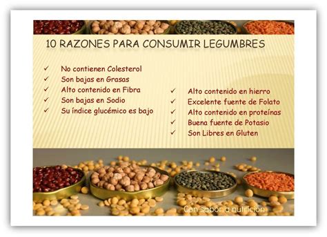 10 Razones para consumir Legumbres Con sabor a nutrición