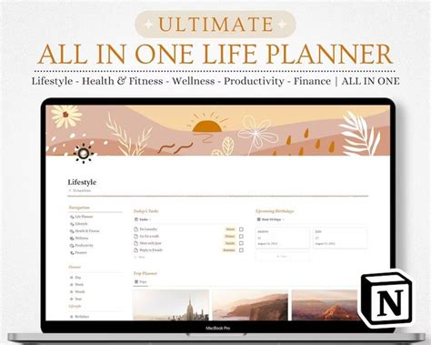 Notion Template Personal Planner Notion Dashboard All In One Notion