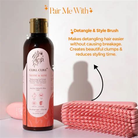 Define And Shine Curl Cream With Styling Brush Combo Curl Cure At