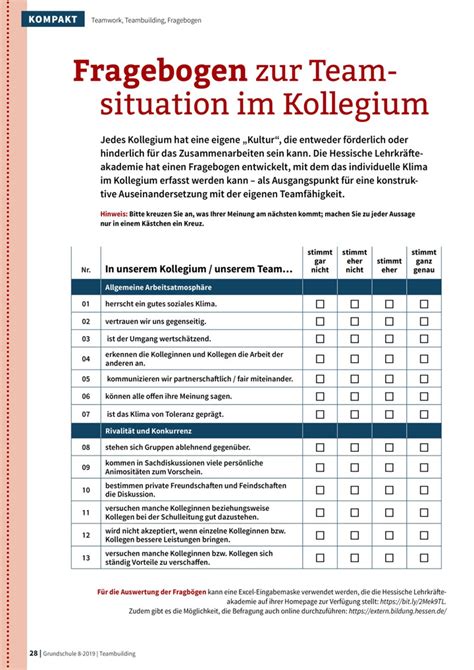 Fragebogen Zur Teamsituation Im Kollegium Westermann