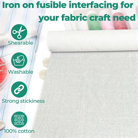 Plantional Woven Cotton Iron On Fusible Interfacing Inch X