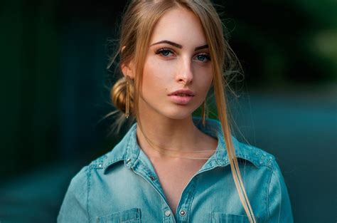Blonde Blue Eyes Depth Of Field Girl Model Woman Wallpaper Resolution