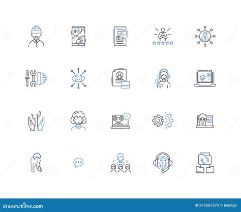 Chief Officer Line Icons Collection Leadership Strategic Executive