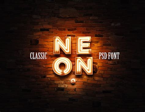 D Neon Psd Font Classic Version Behance