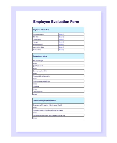 Free Employee Evaluation Form Template Excel At Louise Fields Blog