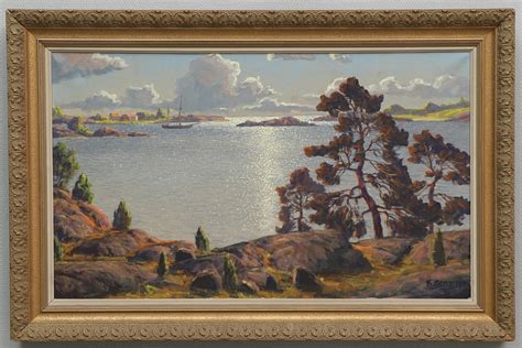 KARL BERGMAN Olja på duk skärgårdsmotiv signerad Konst Måleri
