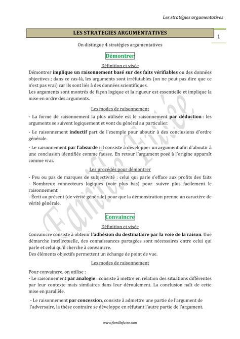 Cours 7 1 LES STRATEGIES ARGUMENTATIVES On distingue 4 stratégies