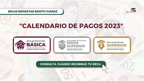 Calendario de Pagos 2023Becas Benito Juárez