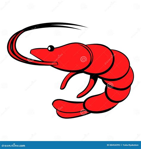 Shrimp Icon Cartoon Stock Vector Illustration Of Fish 88454395