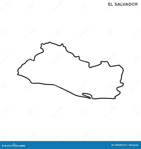 Outline Map Of El Salvador Vector Design Template Editable Stroke