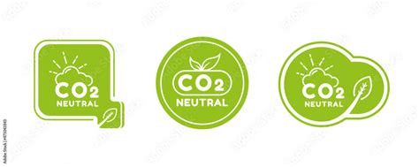 CO2 Carbon Neutral Zero Emission Icon Logo For Climate Change And