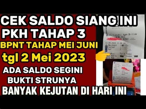 PKH HARI INI CEK SALDO KKS BPNT PKH TAHAP 5 6 SIANG INI TGL 2 MEI 2023
