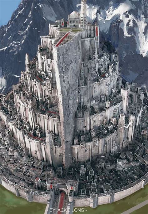 Minas Tirith Gondor Lord Of The Rings Tolkien Fantasy Landscape