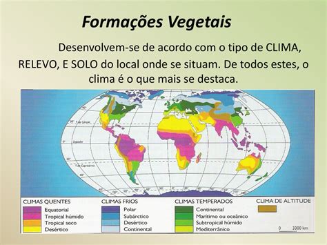 Formações Vegetais Desenvolvem se de acordo o tipo de CLIMA RELEVO