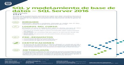 sql y modelamiento de base de datos sql server 2016 · pdf file inner join left outer join y