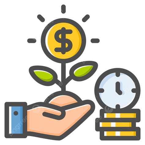 Invesment Icon Design Outline Color Style Business Graph Change Vector