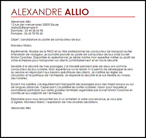 Lettre De Motivation Conducteur De Bus Avec Experience Laboite Cv Fr