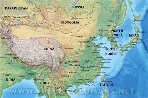 Physical Map Of East Asia Labelled Diagram Images And Photos Finder