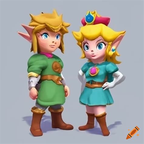 Princess Peach And Link Cosplaying Each Other On Craiyon