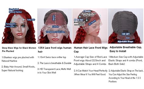 Amazon Zomgurd 28 Inch 99J Burgundy Lace Front Wigs Human Hair