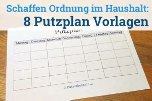 Putzplan Vorlage Putzpl Ne F R Paare Wgs Singles Familien