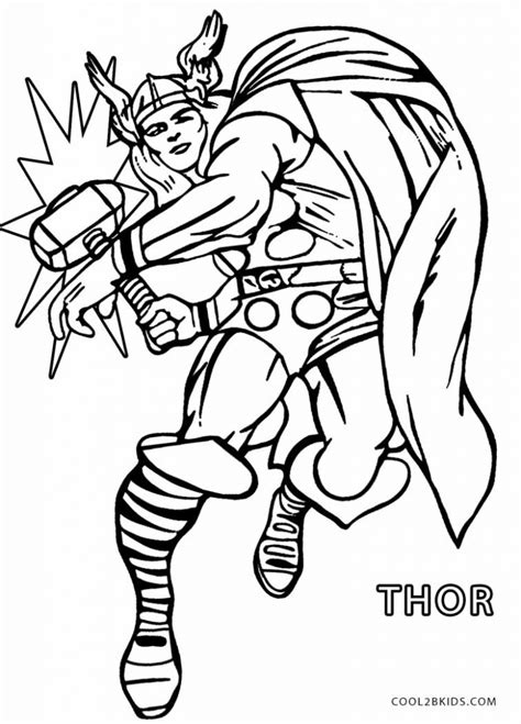 Dibujos de Thor para colorear Páginas para imprimir gratis