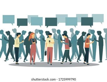 Full Color Flat Illustration People Protesting Stock Vector Royalty