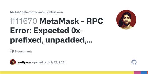 metamask rpc error expected 0x prefixed unpadded non zero hexadecimal string chainid