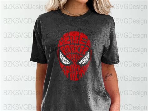 Spiderman Svg Peter Parker Png Spiderman Calligram Shirt Figure