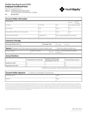 Fillable Online Flexible Spending Account Fsa Employee Enrollment