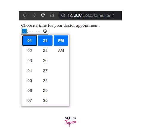 html forms input types scaler topics