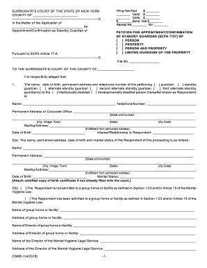 Fillable Online Surrogate S Court Forms Forms Ny State Courts Fax