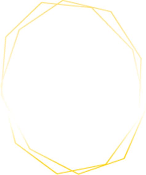 Gold Glowing Ellipse Shape Frames Isolated On Transparent Background