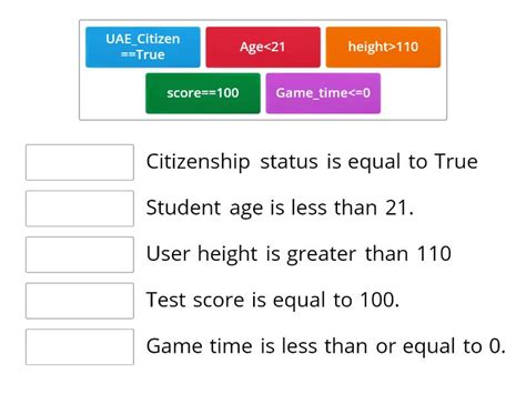 Conditional Statement Match Up