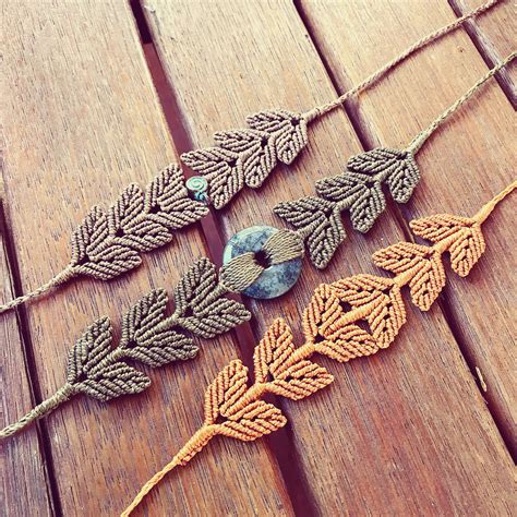 Leaf Design Macrame Bracelets Macrame Patterns Macrame Patterns