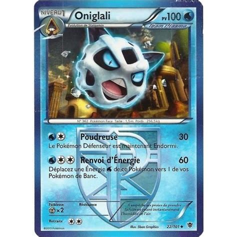 Carte Pokémon 022 101 Oniglali 100 PV Série BW Explosion Plasma NEUF