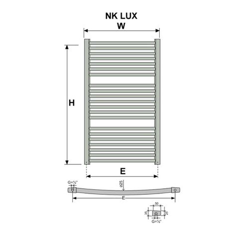 Radijator kupaonički bijeli LUX Energoterm