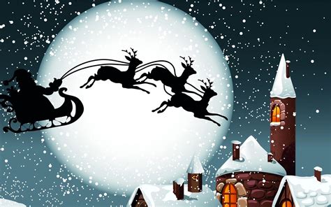 Santa And Reindeers Wallpapers Wallpaper Cave