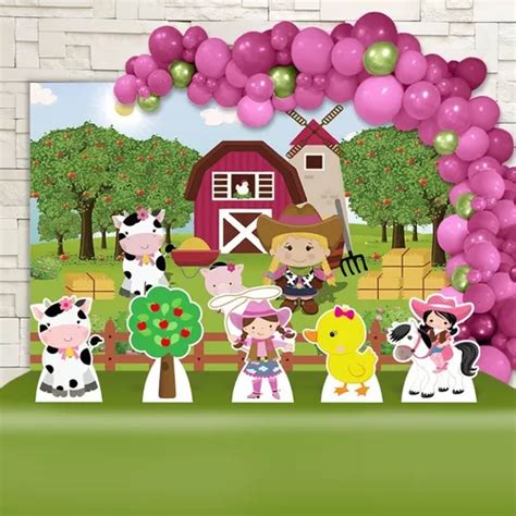 Kit Decoração Festa Infantil Fazendinha Rosa