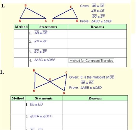 Practice With Congruent Triangles