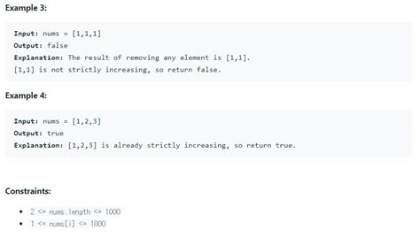 leetcode 리트코드 1909 Remove One Element to Make the Array Strickly