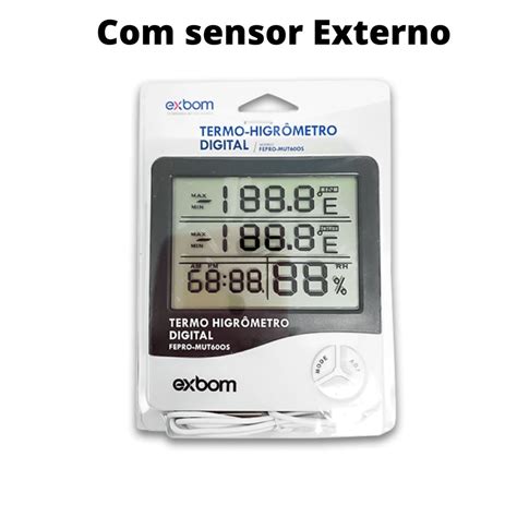 Termômetro Higrômetro Relógio Digital Umidade Medidor De Temperatura