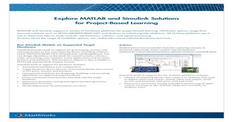 download pdf explore matlab and simulink solutions for project based … · explore matlab and