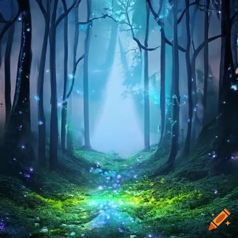 Magical Forest With Glowing Sparkles