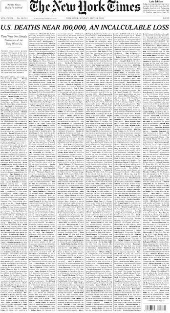 The New York Times In Print For Sunday May 24 2020 The New York Times