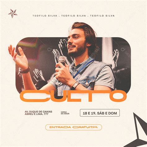 Culto Entrada Gratuita Igreja Do Amor Flyer Gospel Social Media PSD
