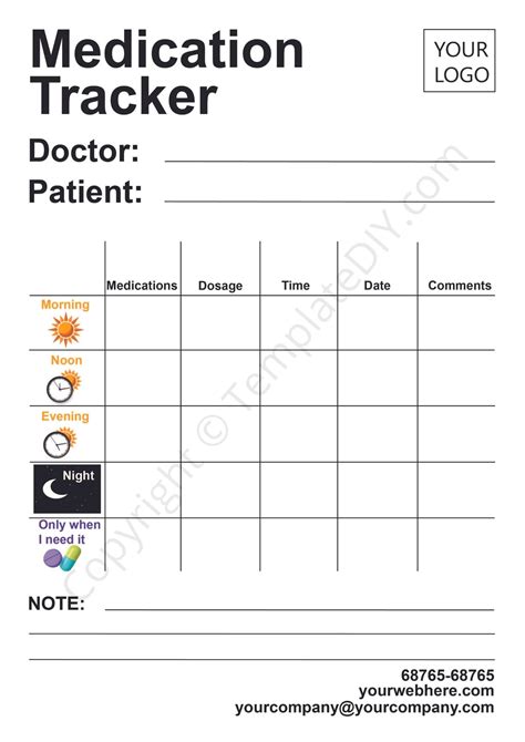 Medication Tracker Template Chart Printable In PDF Excel