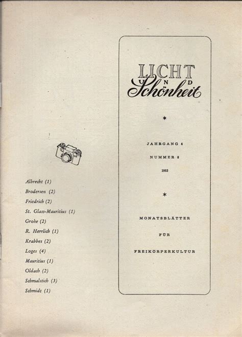 Light And Beauty J4 N8 German FKK Magazine Magazine Issue Free Body