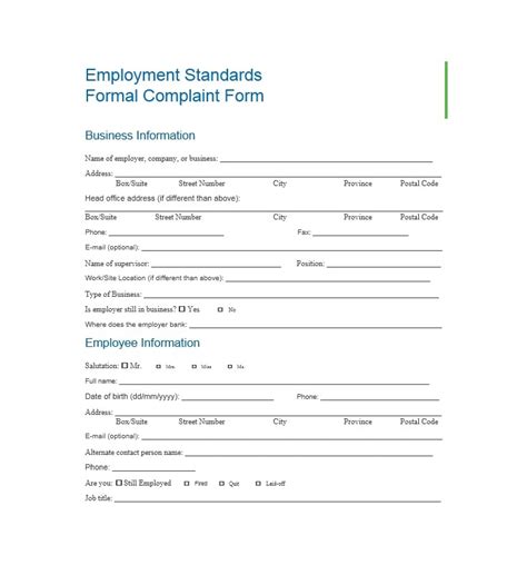 49 Employee Complaint Form Letter Templates TemplateArchive